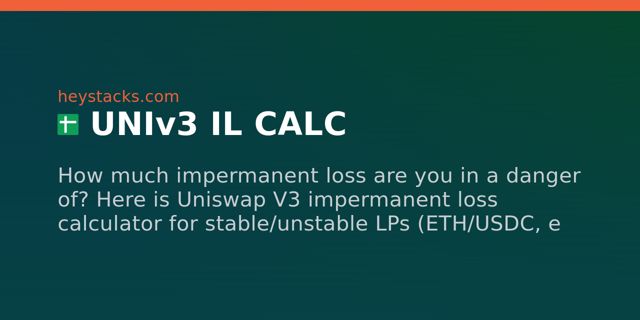 UNIv3 IL CALC - Heystack