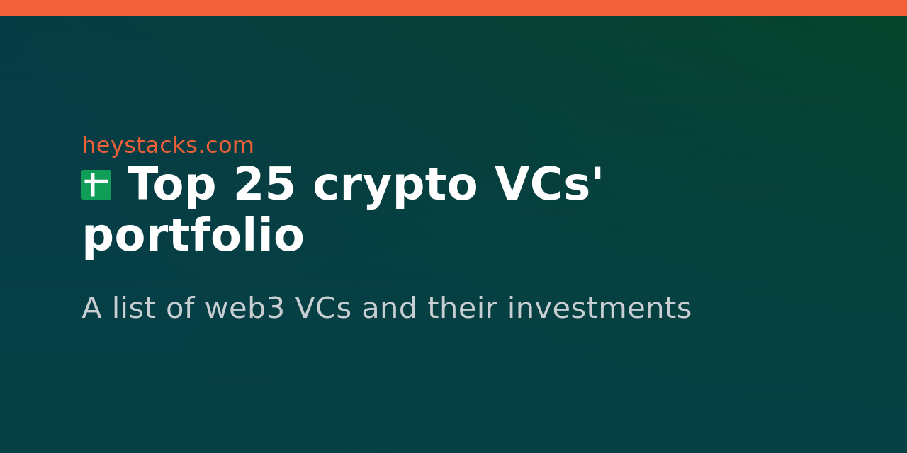 Top 25 crypto VCs' portfolio - Heystack