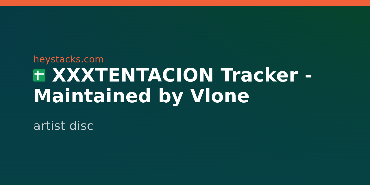 XXXTENTACION Tracker - Maintained by Vlone - Heystack