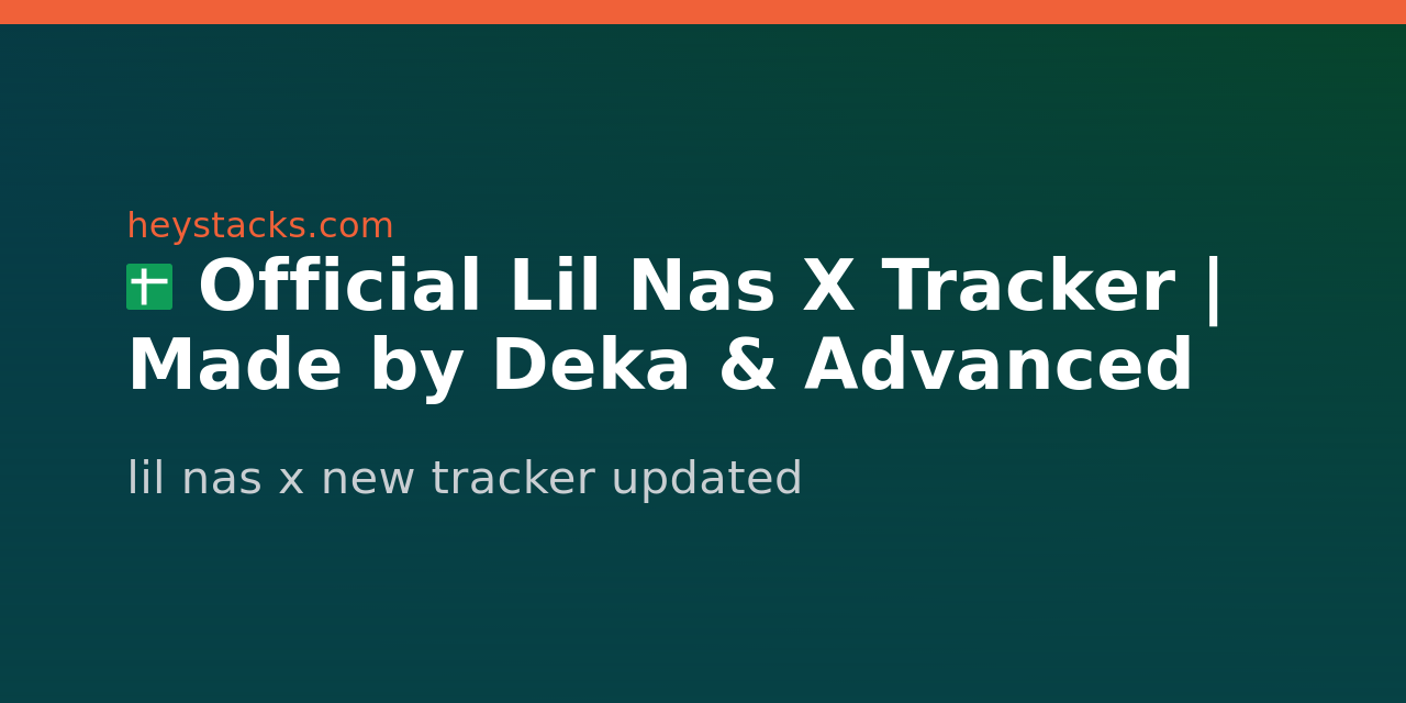 Official Lil Nas X Tracker | Made by Deka & Advanced - Heystack