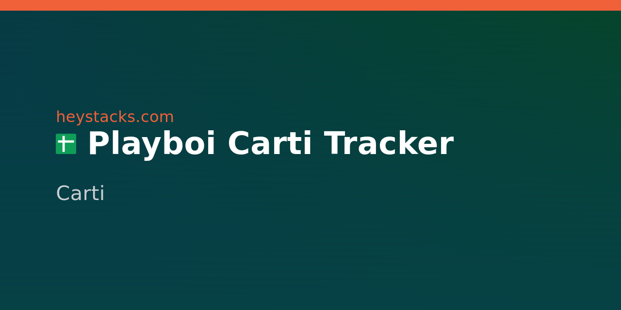 Playboi Carti Tracker - Heystack