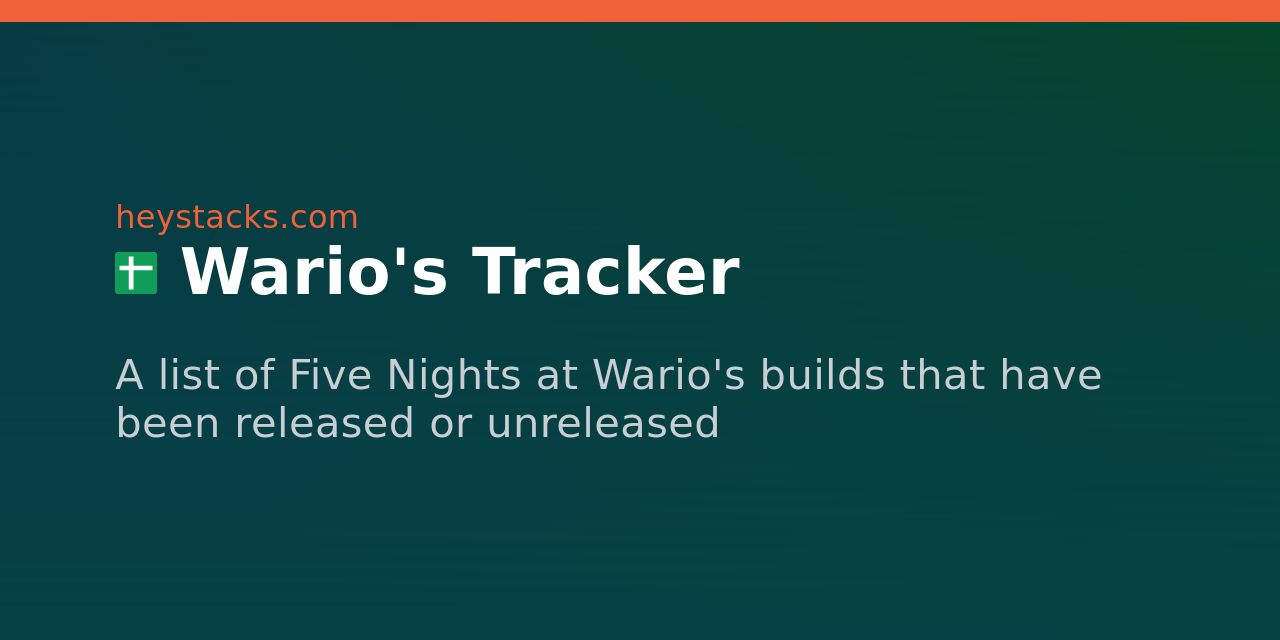 Wario's Tracker - Heystack