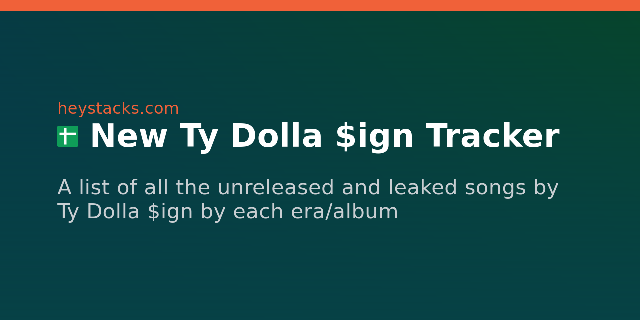 New Ty Dolla $ign Tracker - Heystack