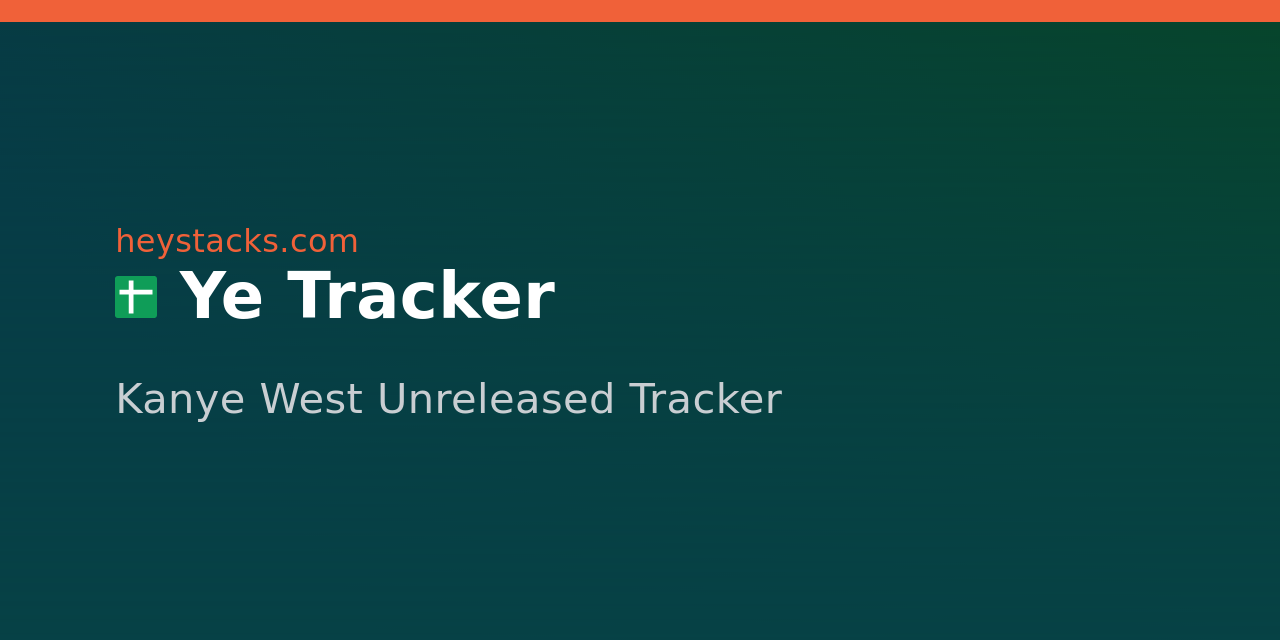 Ye Tracker - Heystack
