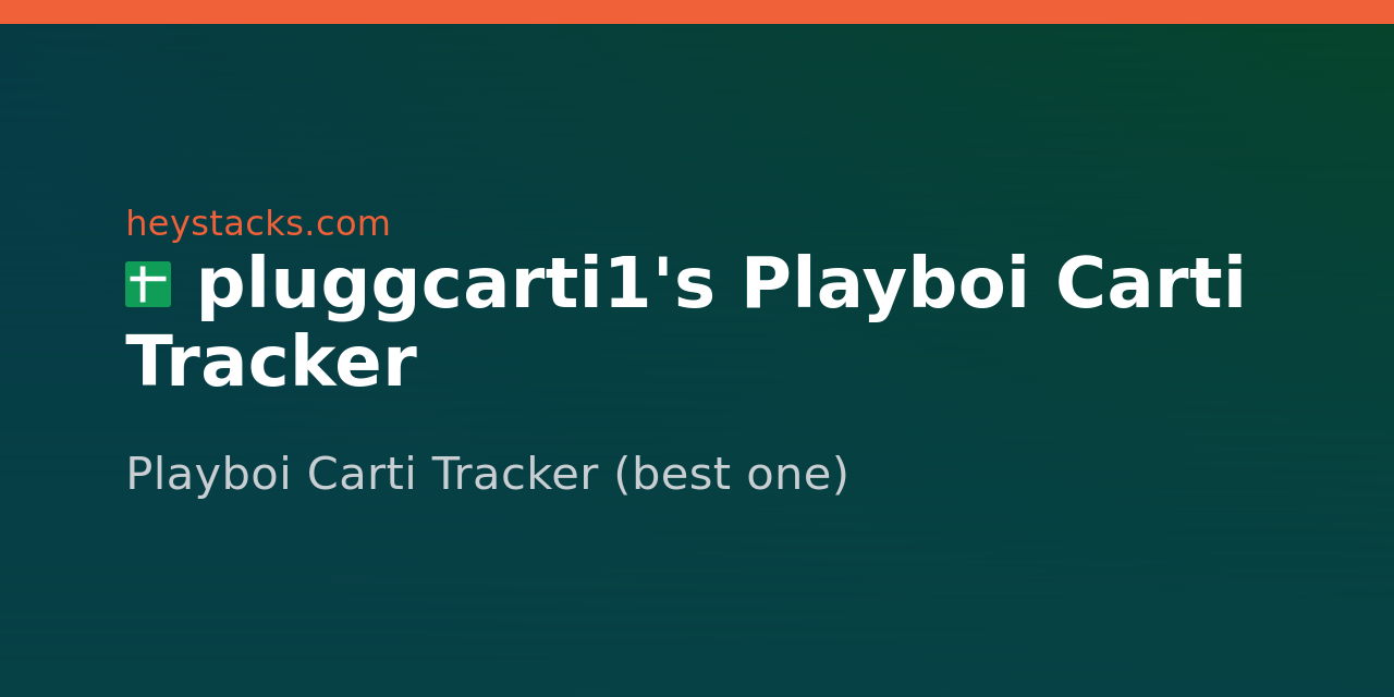 pluggcarti1's Playboi Carti Tracker - Heystack