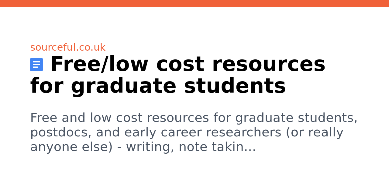 Free/low cost resources for graduate students - Heystack