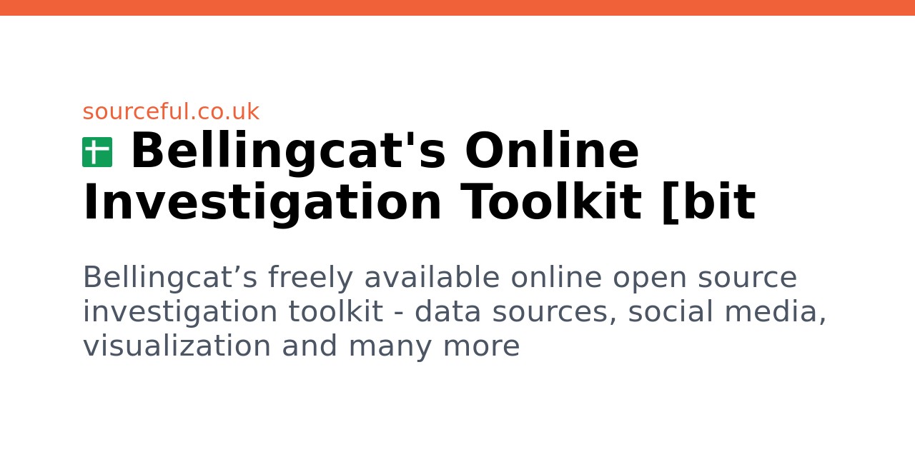 Bellingcat's Online Investigation Toolkit [bit.ly/bcattools] - Heystack