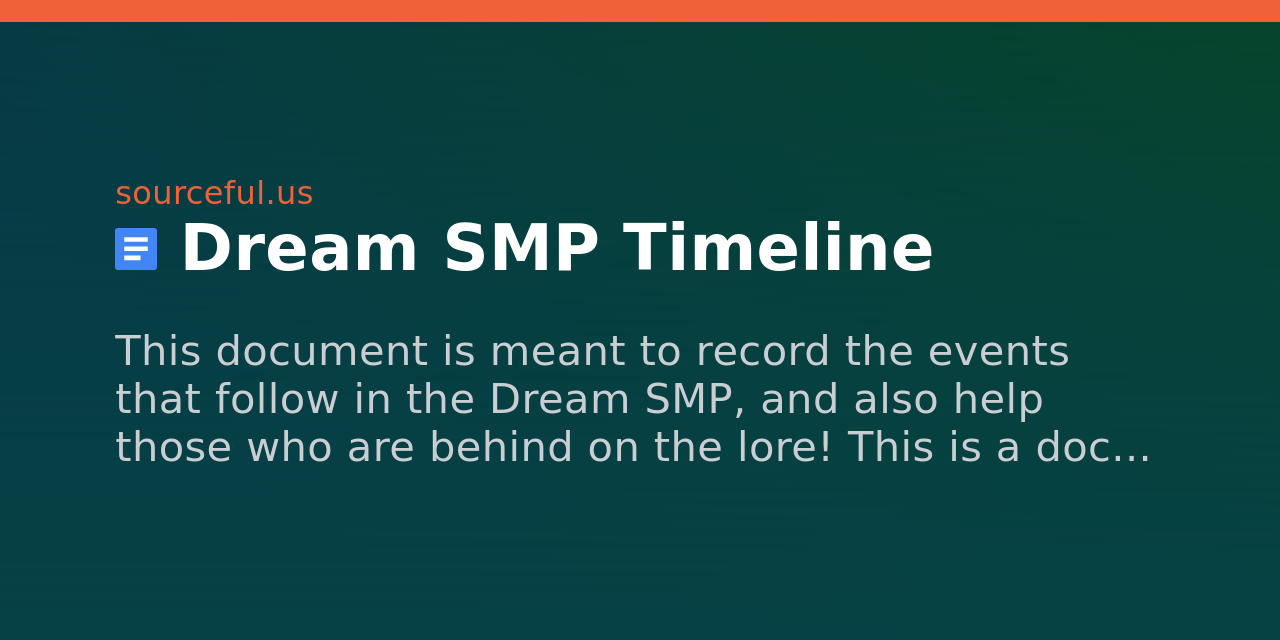 Dream SMP Timeline - Heystack